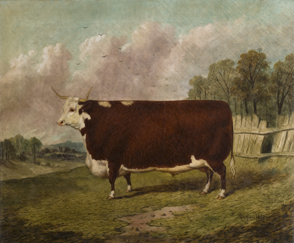 A PRIZE COW IN A LANDSCAPE by Richard Whitford (British d.1890) at ...